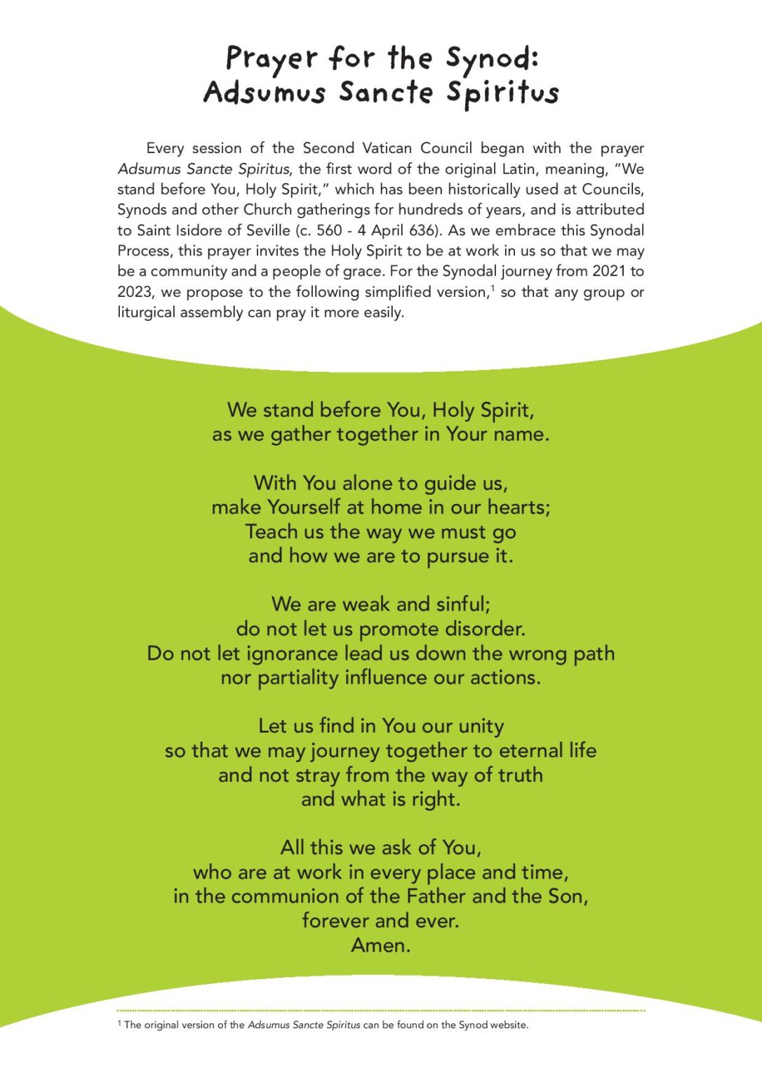 Prayer for the Synod: Adsumus Sancte Spiritus | Archdiocese of Dublin