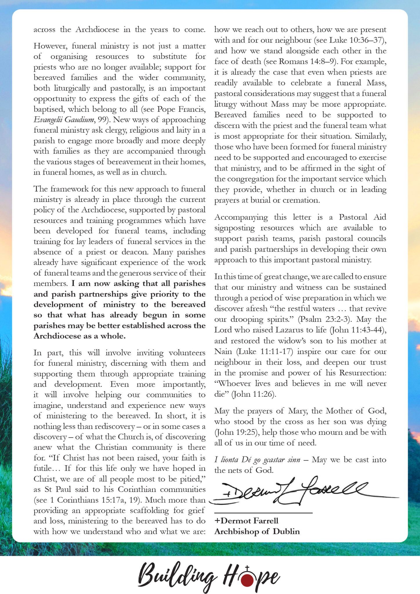 Funeral Ministry resources | Archdiocese of Dublin